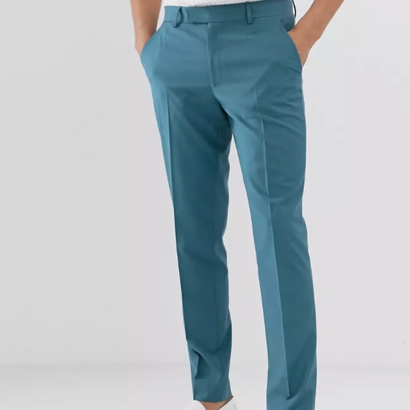 ASOS | Pants | Brand New Skinny Smart Pants In Teal Blue | Poshmark